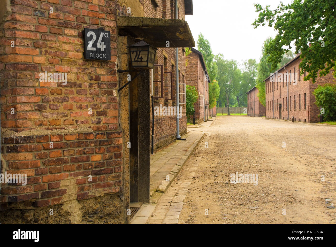 Building Block 24a in the Auschwitz concentration camp in Poland Stock ...