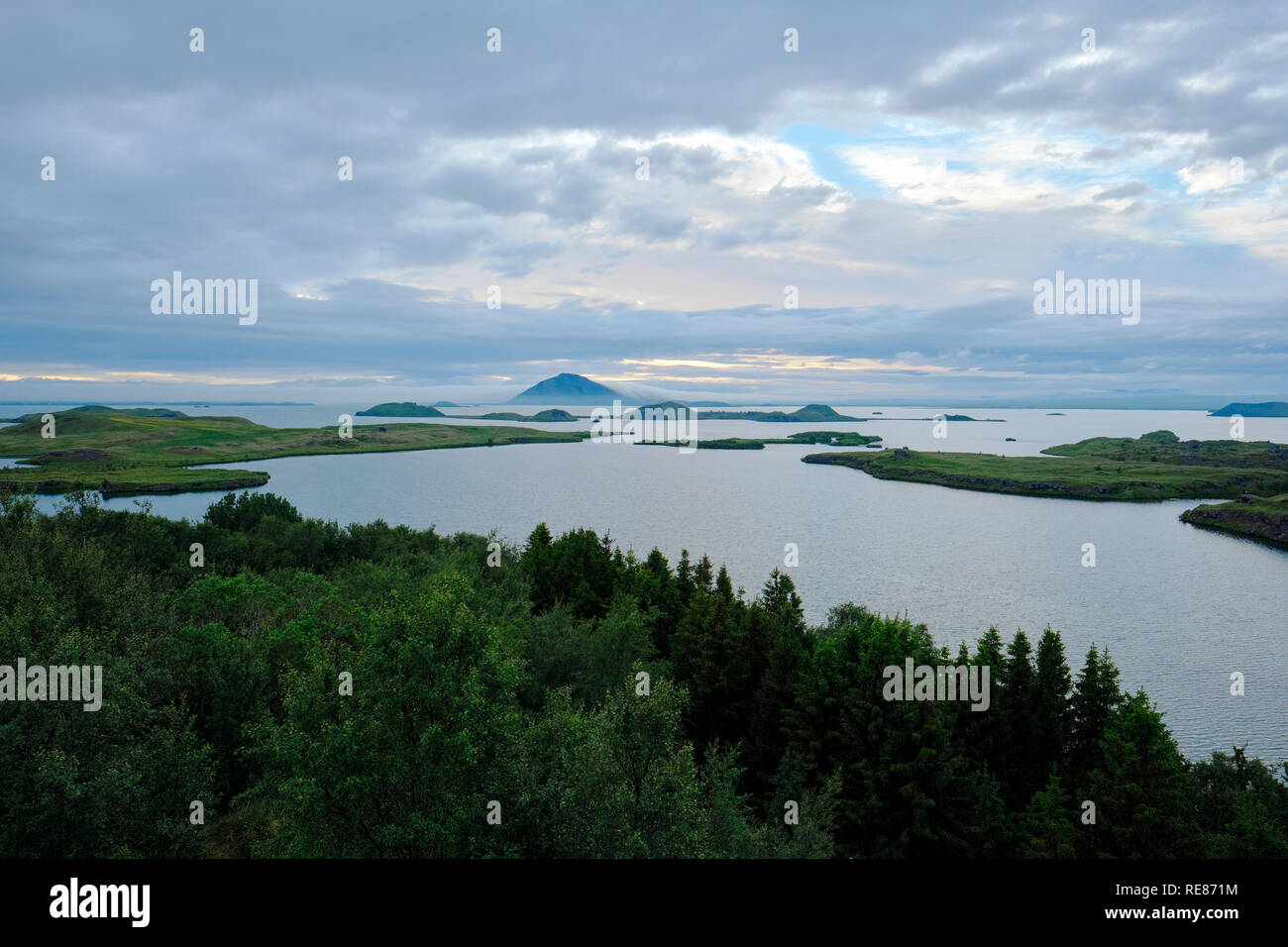 Lake Myvatn a shallow eutrophic lake and Vindbelgjarfjall situated in ...