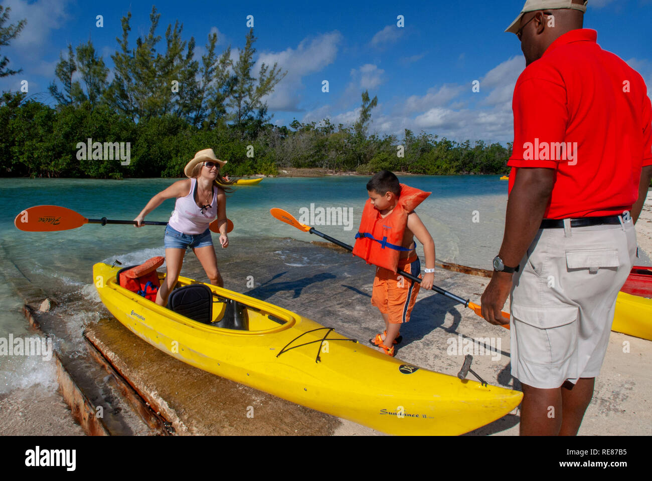 Grand Bahama, Bahamas. Exploring the Lucayan National Park in kayak ...