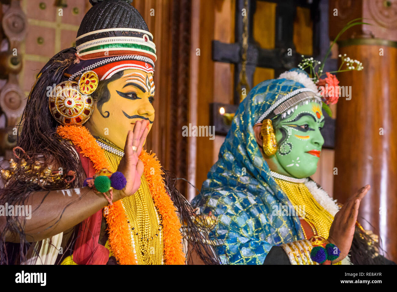 Traditional play / dance, Kerala Kathakali performance, Cochin, Kochi ...