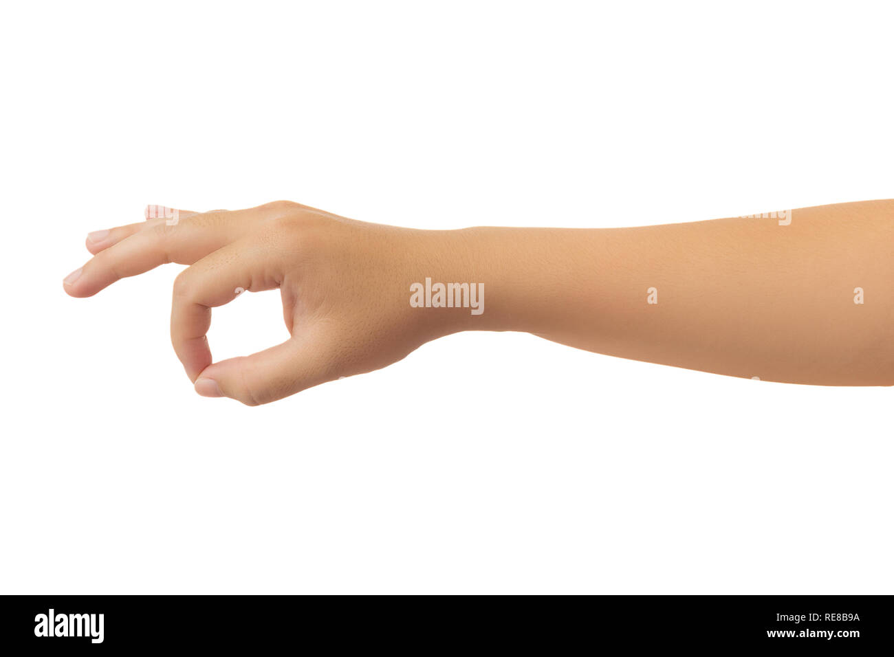 Human hand in showing one's hand in meditation sign gesture isolate on ...