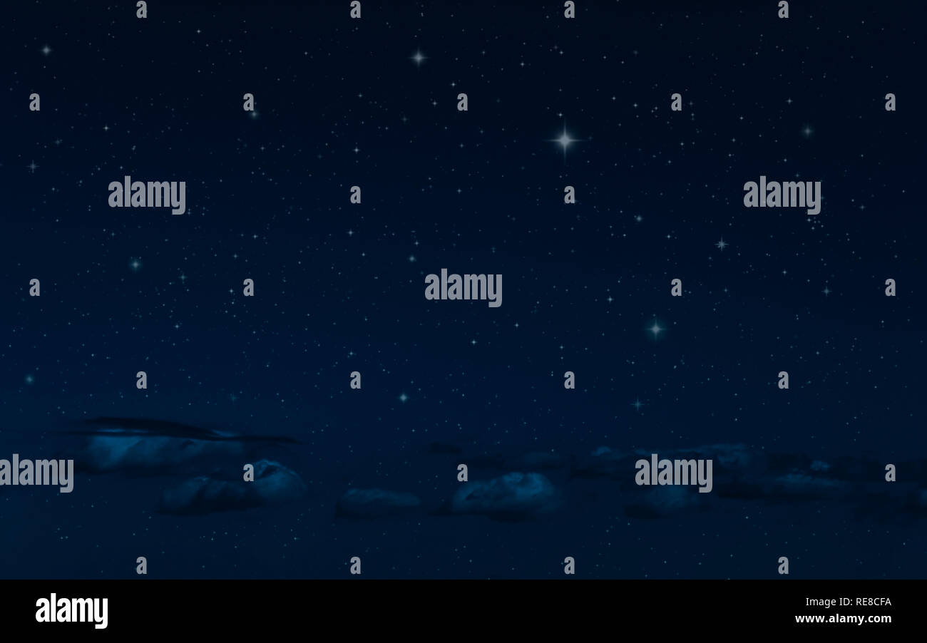 Night starry sky and clouds. Moonlight dark background and stars in the ...