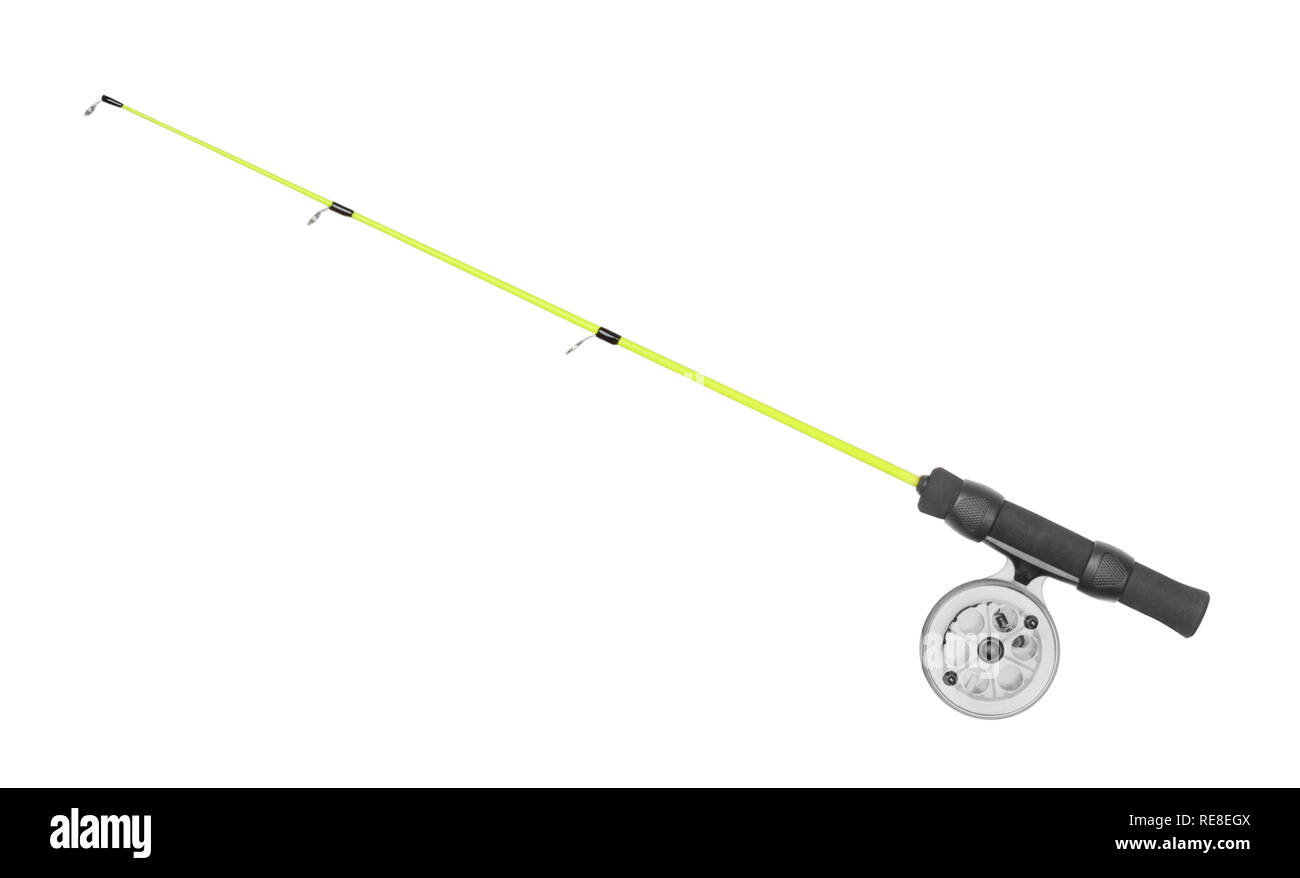Short fishing rod isolated on white background Stock Photo - Alamy