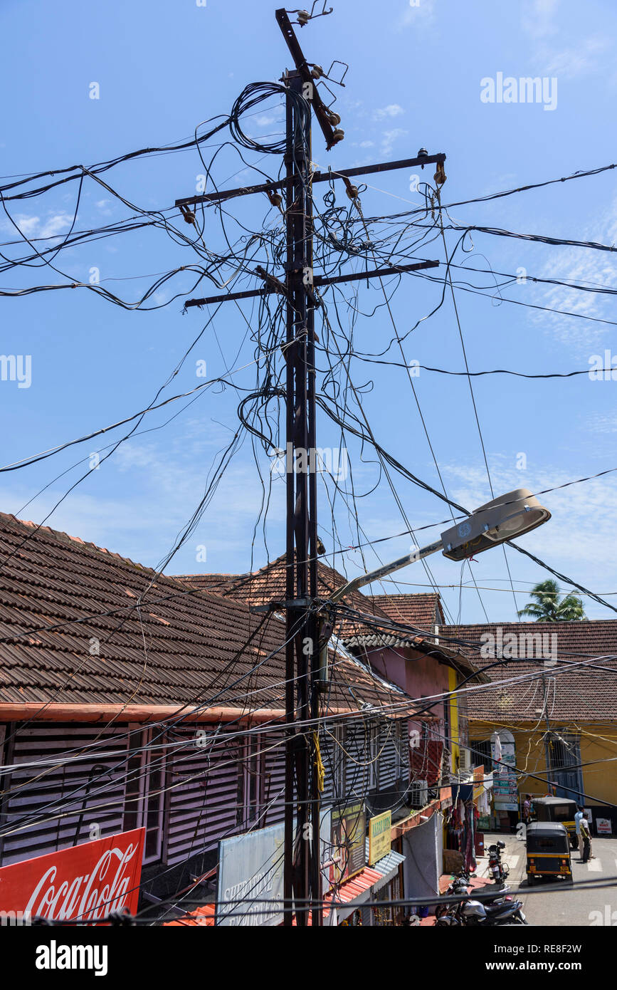 Power lines, Cochin, Kochi, Kerala, India Stock Photo - Alamy