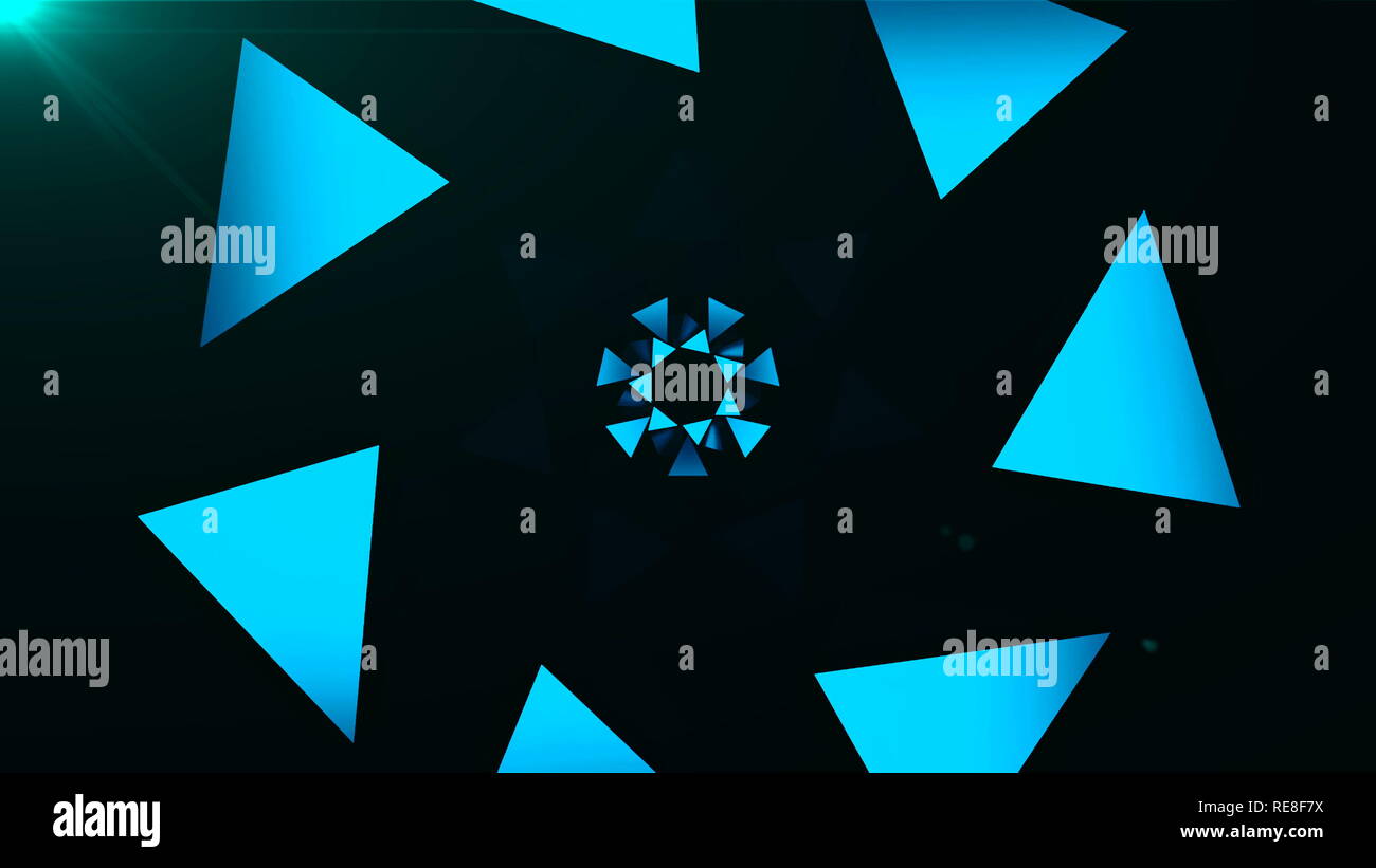 Abstract triangles background and ray of light in the dark, 3d render ...