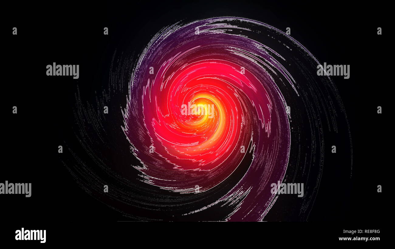 Spiral radial shape with glowing in space, computer generated ...