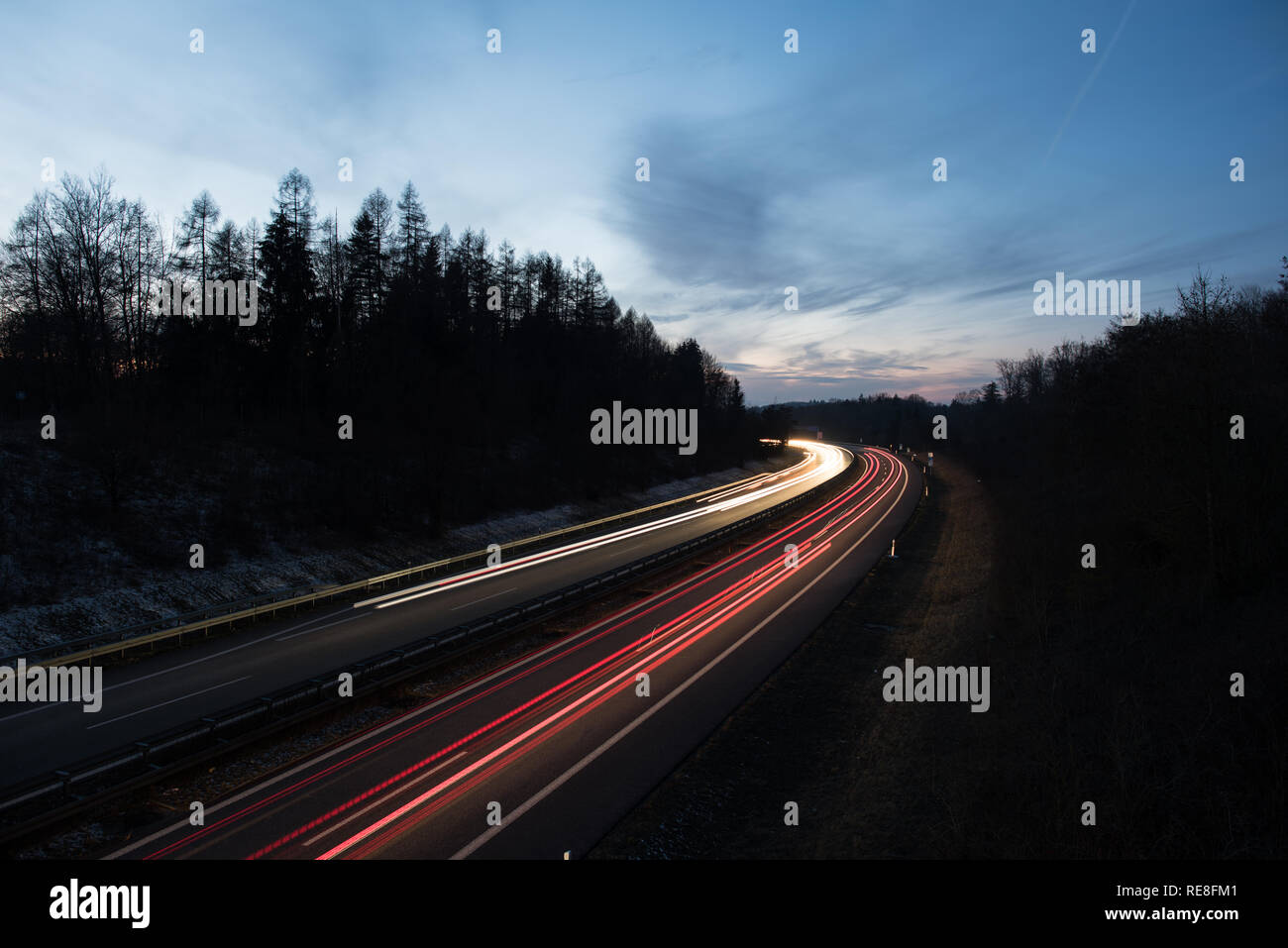 Germany Highway at night Stock Photo - Alamy