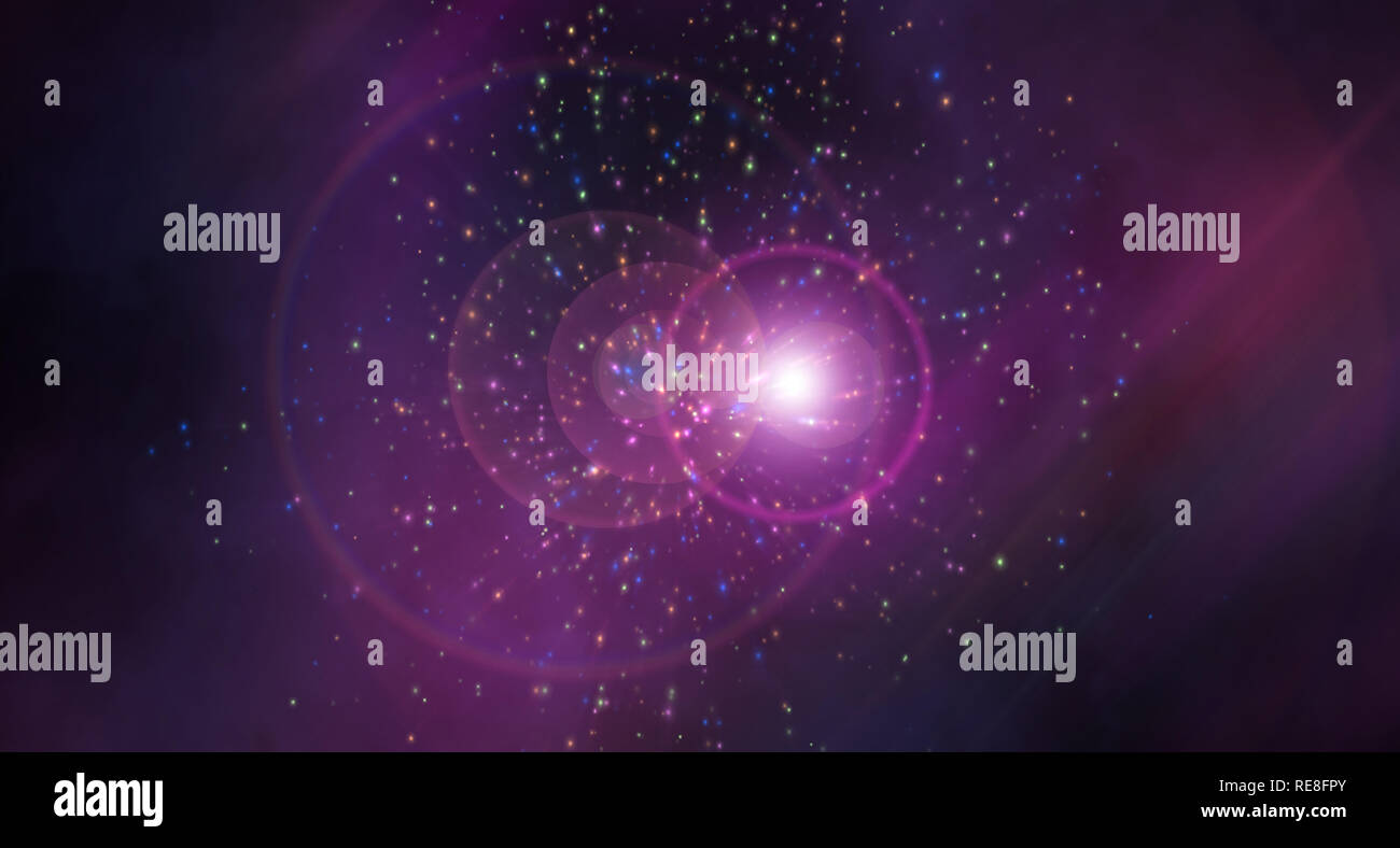 Space abstraction with effect of light refraction - star specks effect ...