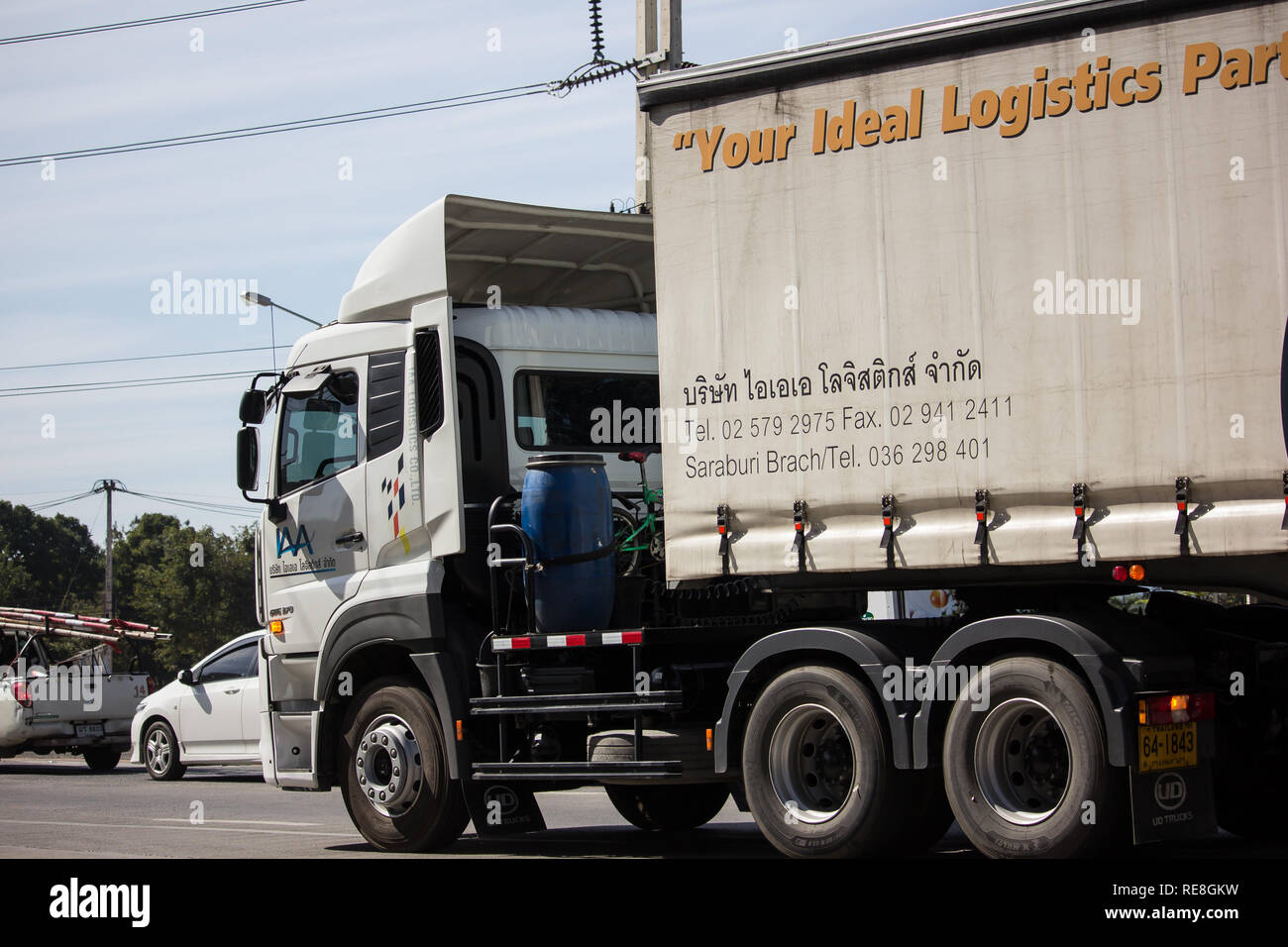 Chiangmai, Thailand - January 4 2019: Trailer Container Cargo Truck of ...