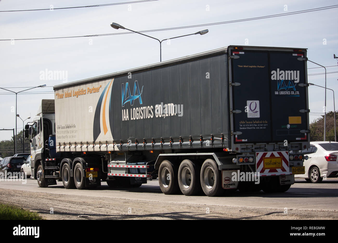 Chiangmai, Thailand - January 4 2019: Trailer Container Cargo Truck of ...