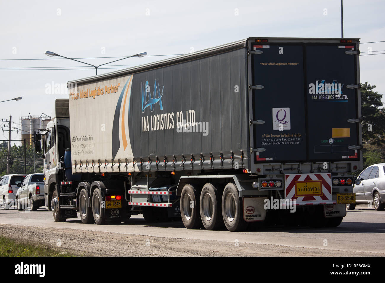 Chiangmai, Thailand - January 4 2019: Trailer Container Cargo Truck of ...