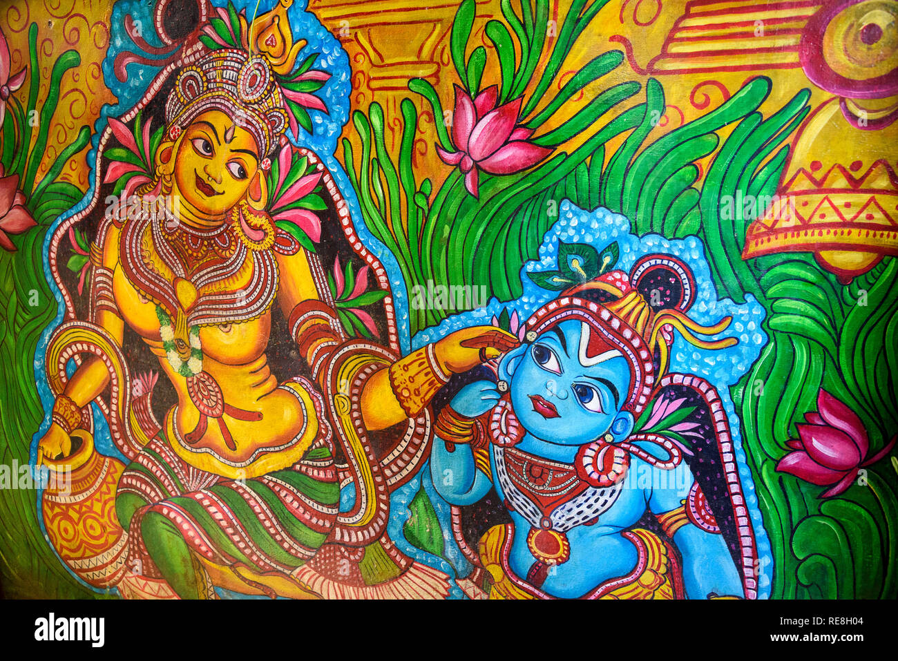 Hindu mural, Cochin, Kochi, Kerala, India Stock Photo - Alamy