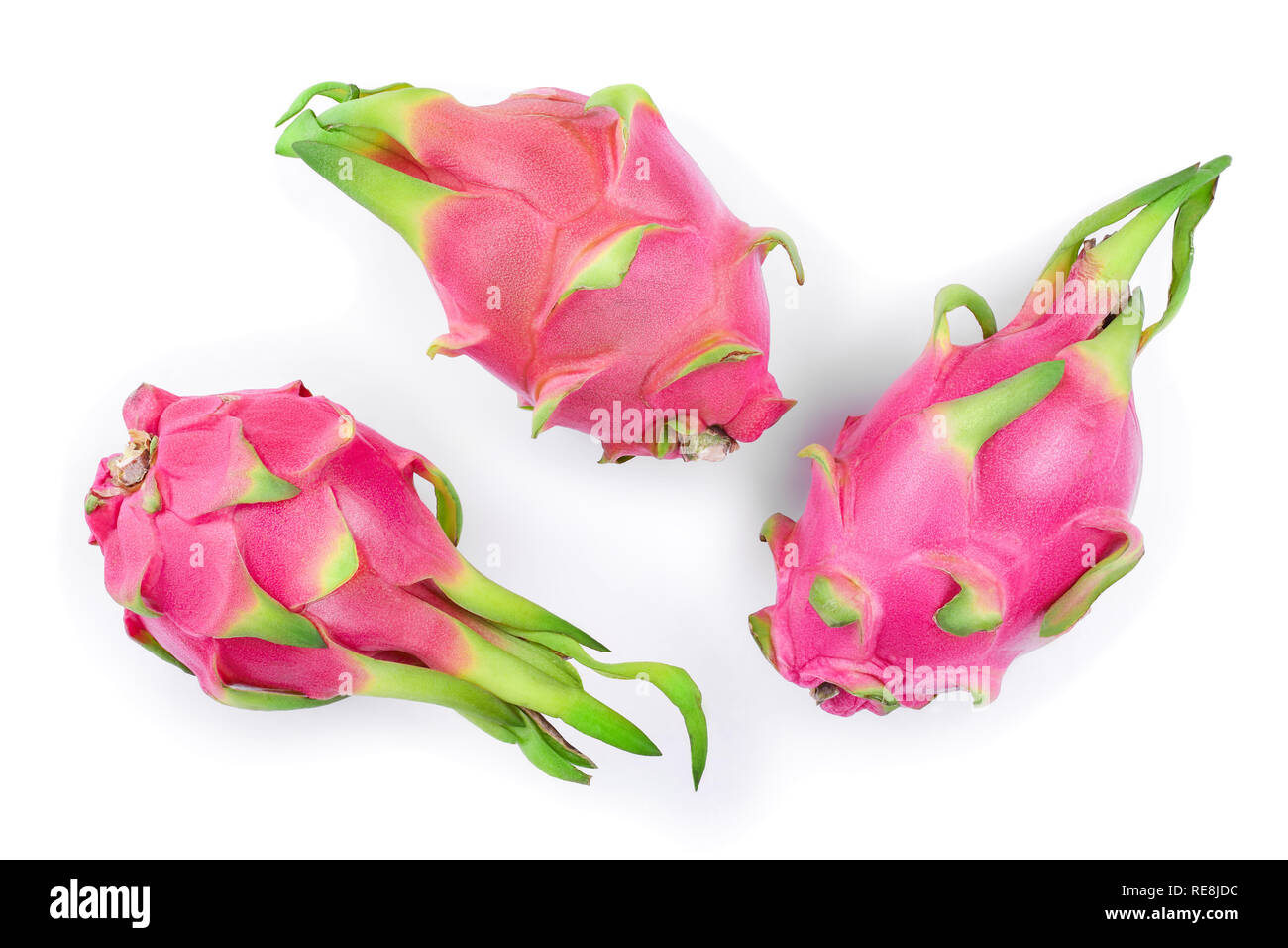 Ripe Dragon fruit, Pitaya or Pitahaya isolated on white background ...