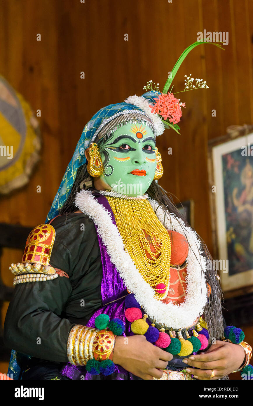 Traditional play / dance, Kerala Kathakali performance, Cochin, Kochi ...
