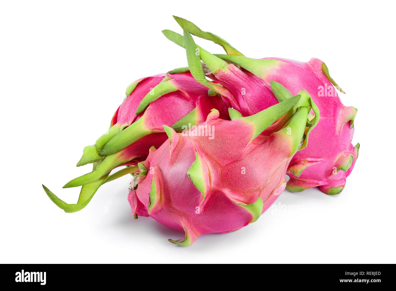 Ripe Dragon fruit, Pitaya or Pitahaya isolated on white background ...