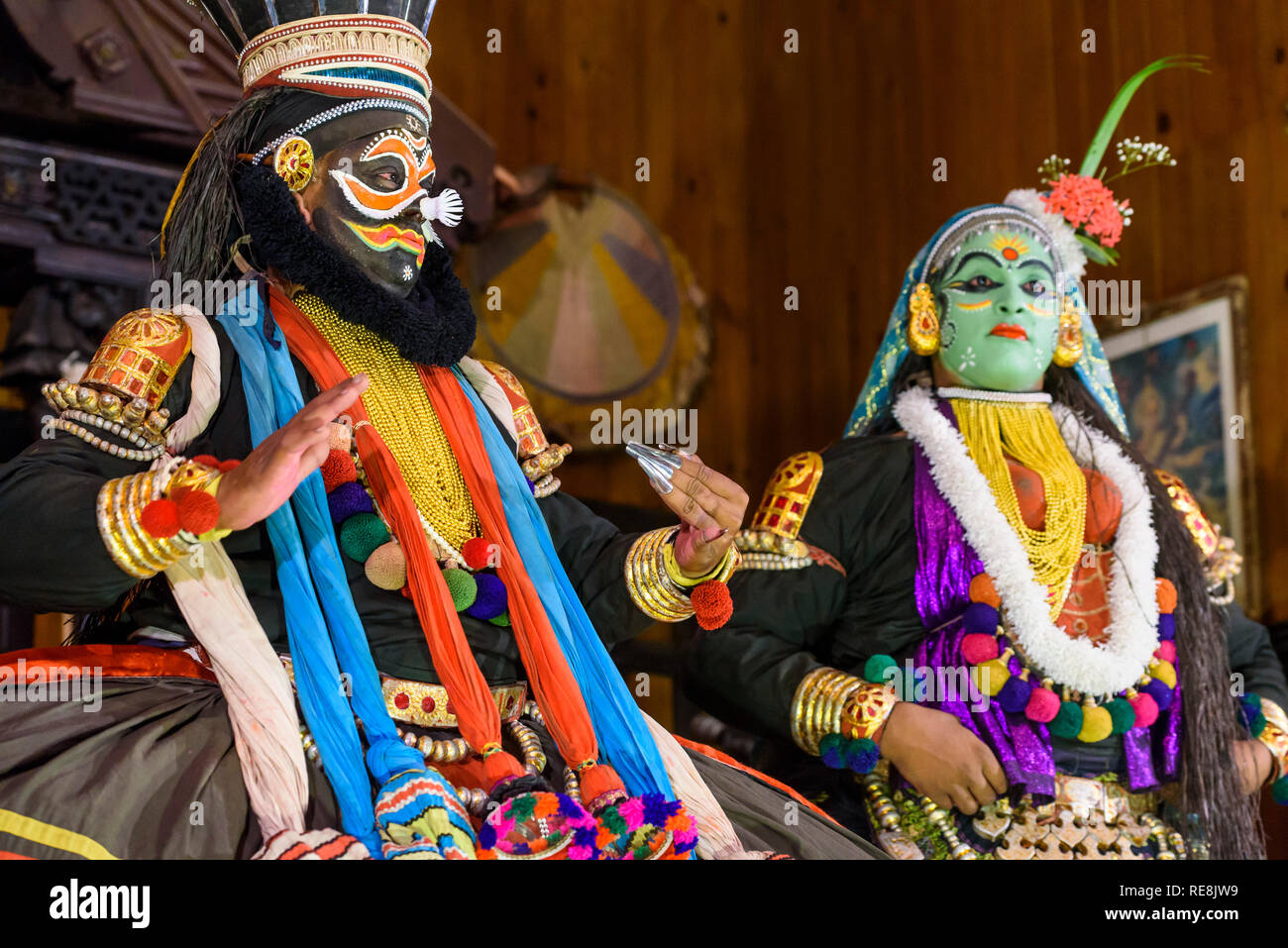 Traditional play / dance, Kerala Kathakali performance, Cochin, Kochi ...