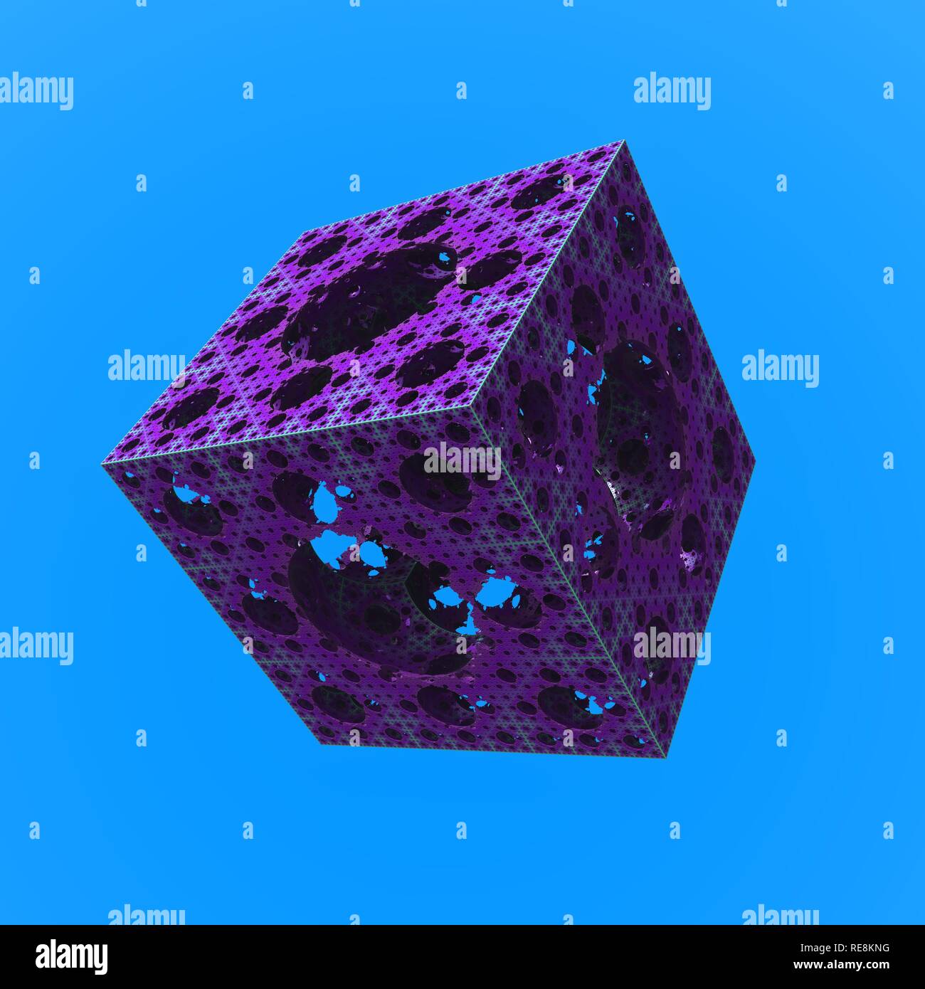 Cube with tech patterns Stock Photo - Alamy