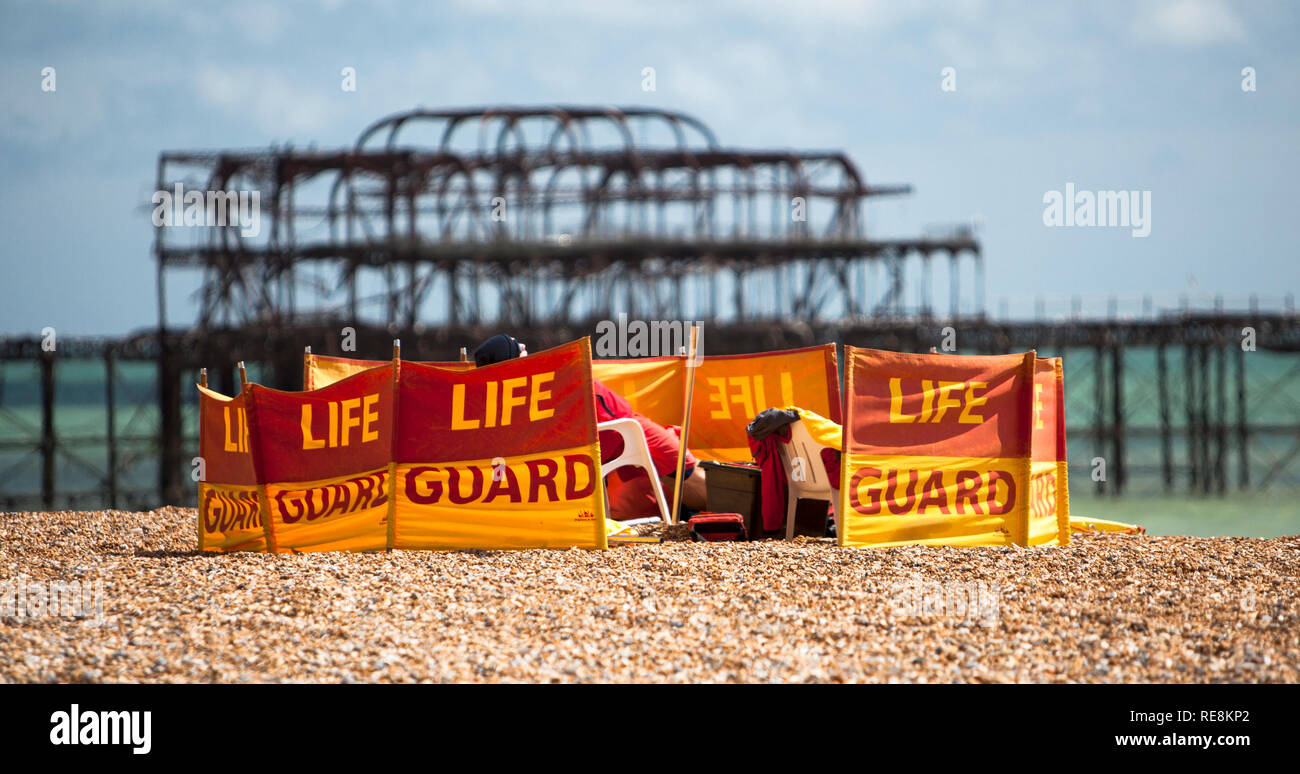 Brighton beach life guard hi-res stock photography and images - Alamy