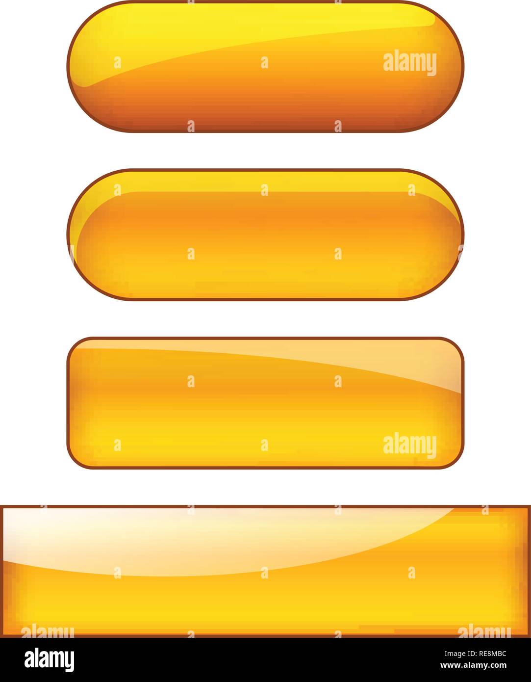 vector bright glossy web buttons set - orange Stock Vector Image & Art ...