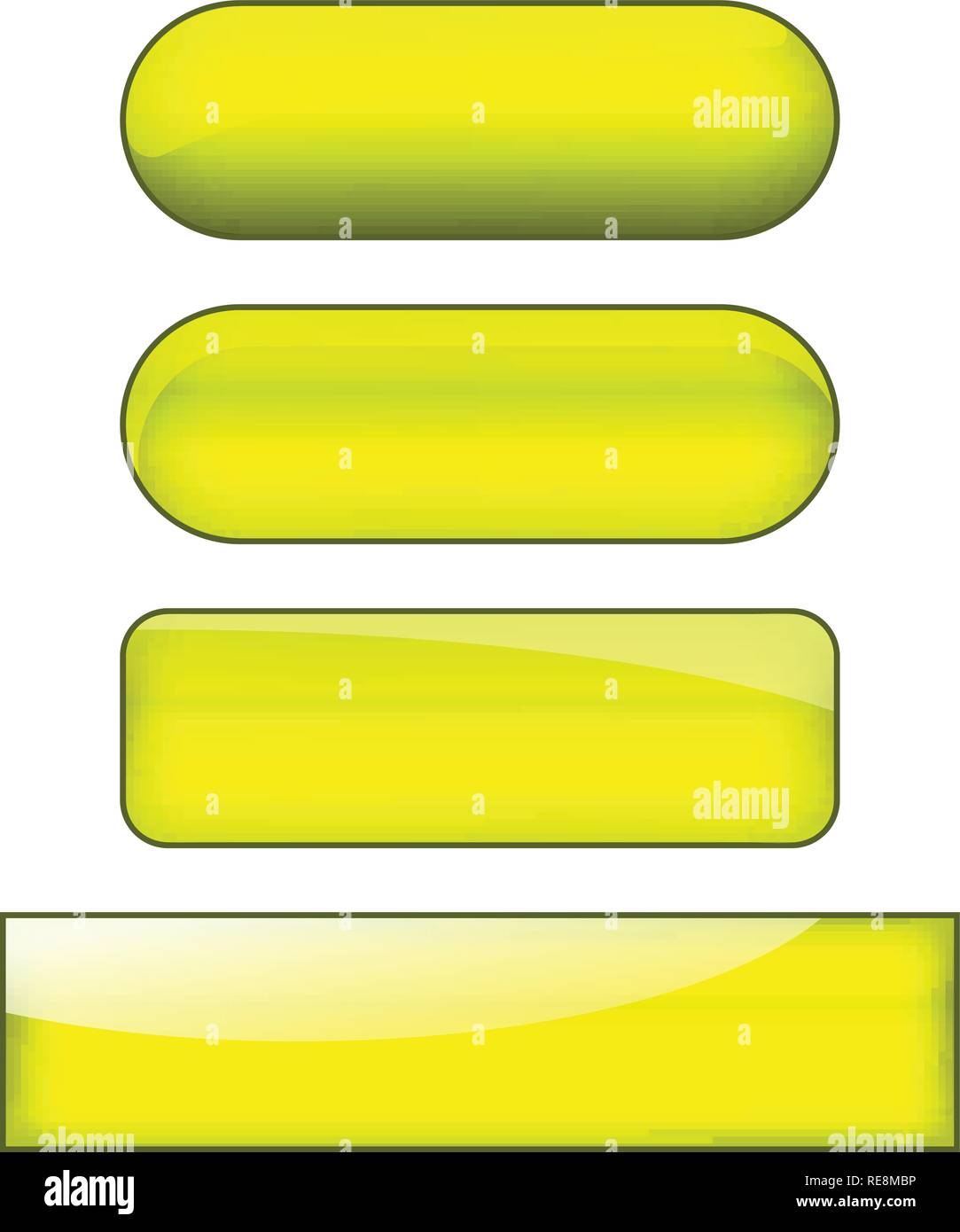 vector bright glossy web buttons set - green and yellow Stock Vector ...