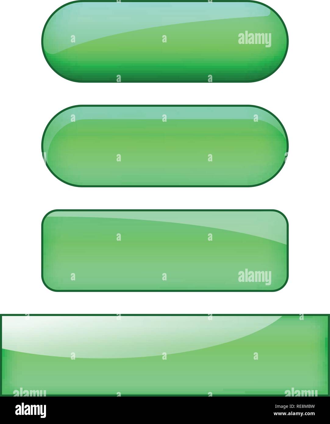 vector bright glossy web buttons set - green Stock Vector Image & Art ...