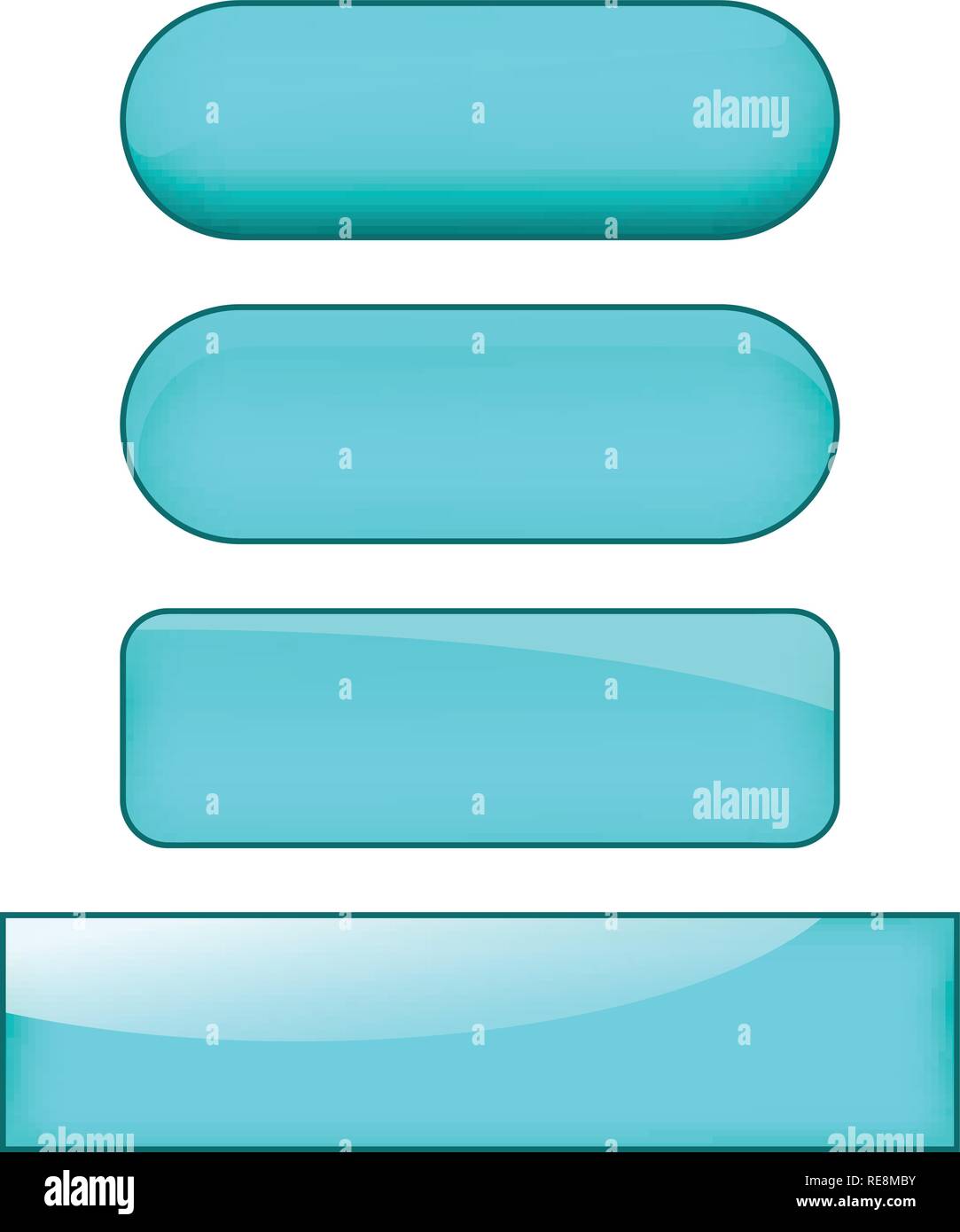 Vector Bright Glossy Web Buttons Set Blue Stock Vector Image And Art
