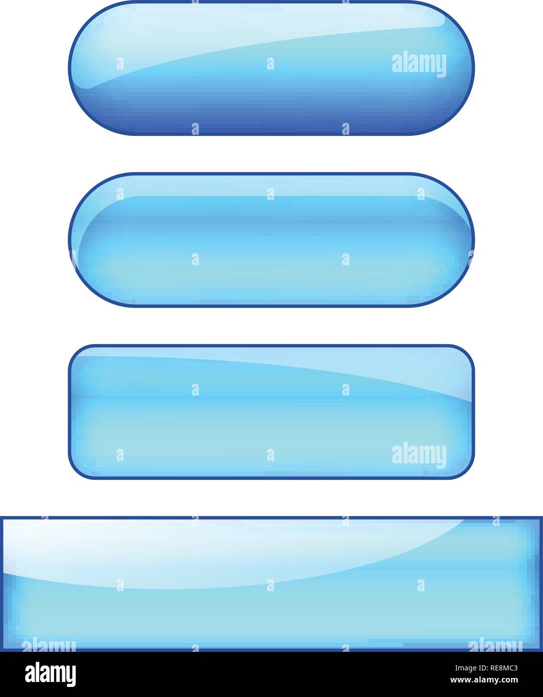 vector bright glossy web buttons set - blue Stock Vector Image & Art ...