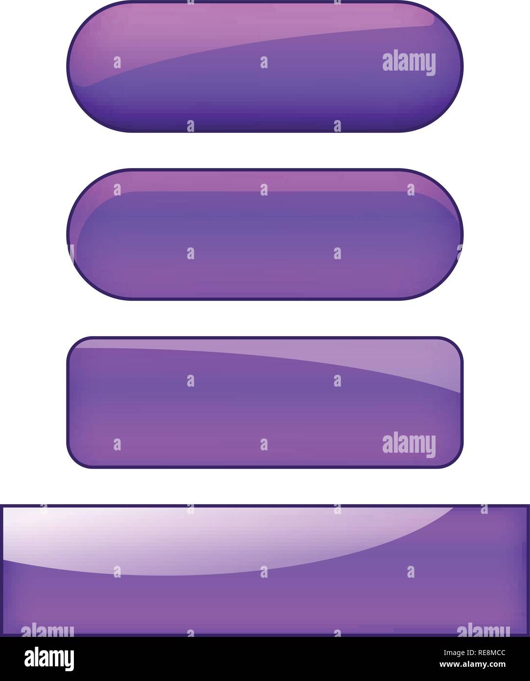 vector bright glossy web buttons set - violet Stock Vector Image & Art ...