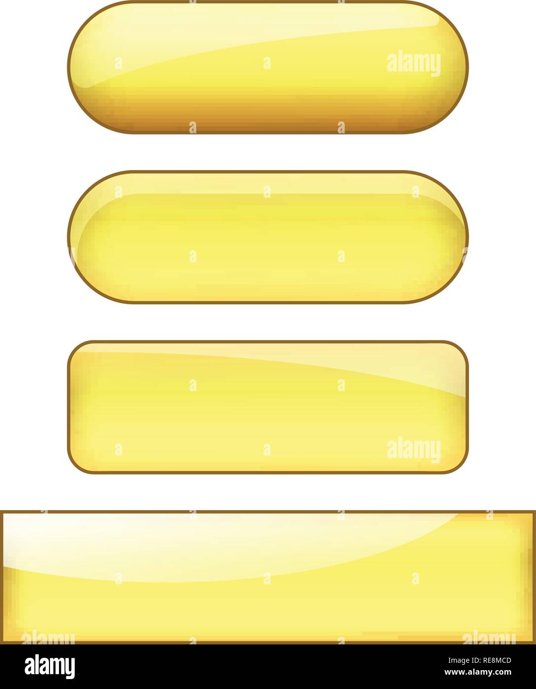 vector bright glossy web buttons set - golden Stock Vector Image & Art ...