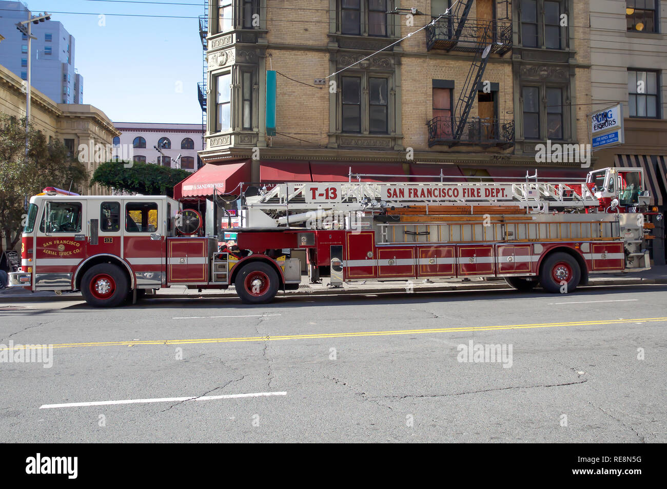 San Francisco Fire Department truck parked Stock Photo - Alamy