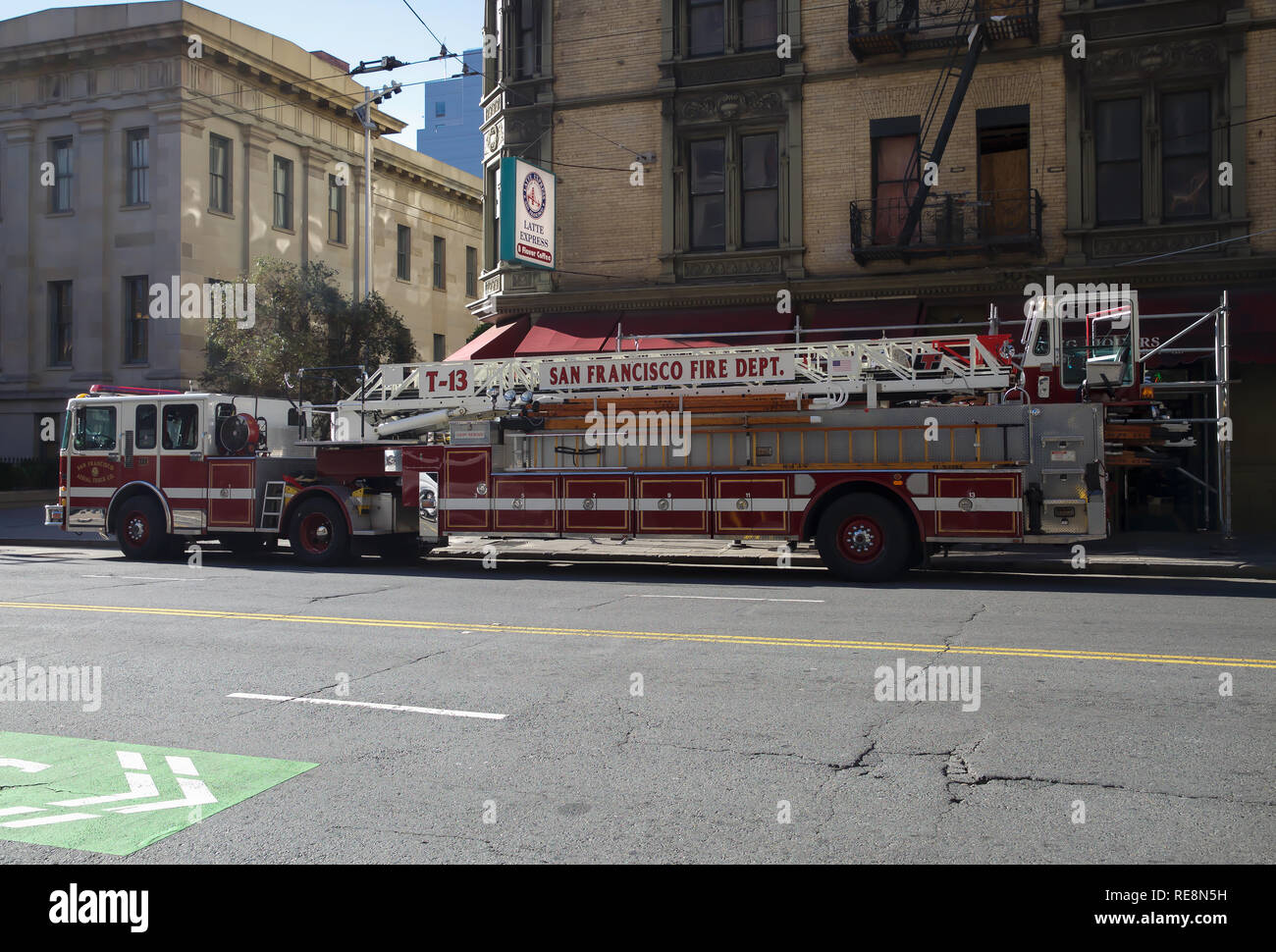 Fire truck ladder extended hi-res stock photography and images - Alamy