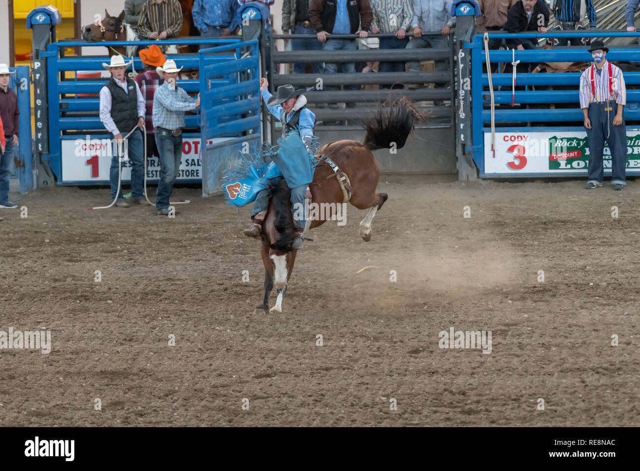CODY, WYOMING - JUNE 29, 2018: Cody Stampede Park arena. Cody is the ...