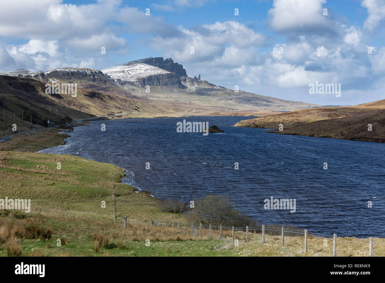 The Old Man of Storr from Loch Fada old a windy day, Trotternish, Isle ...
