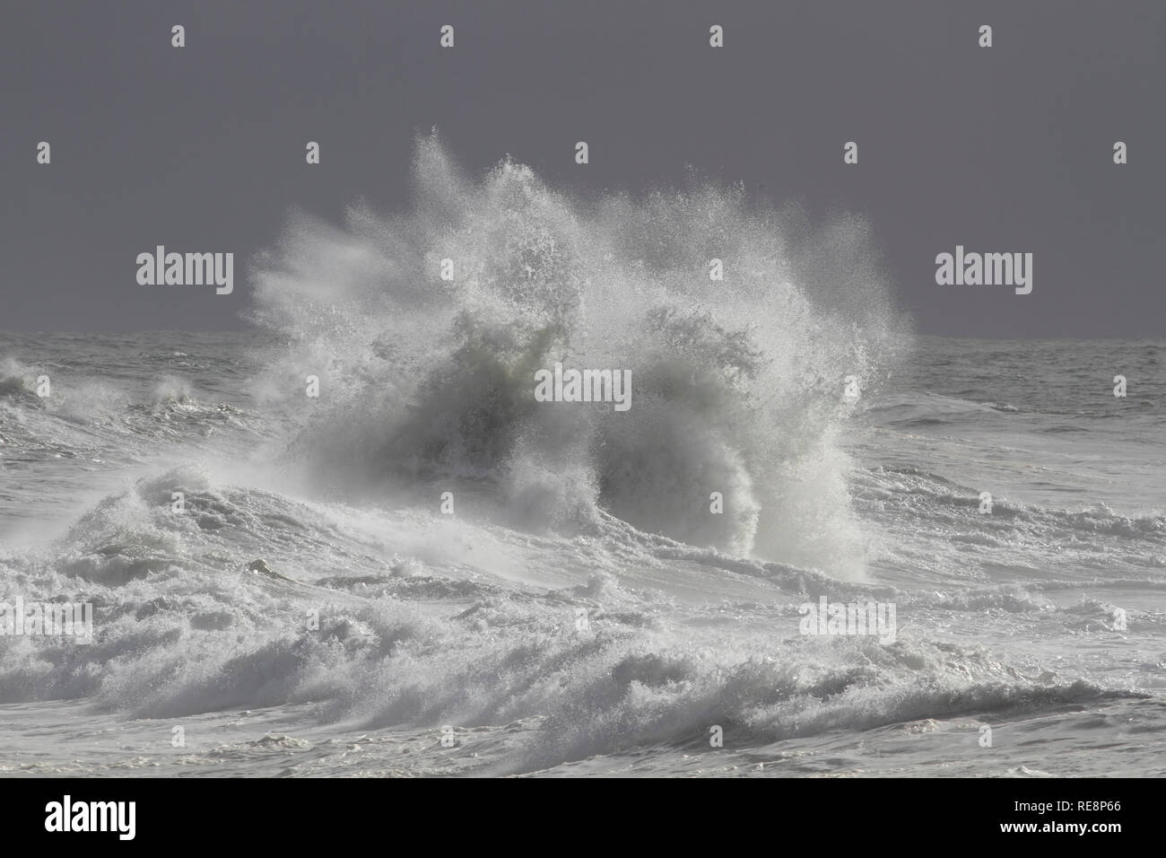 Rough sea waves splash. Dangerous hidden rocks off the northern ...