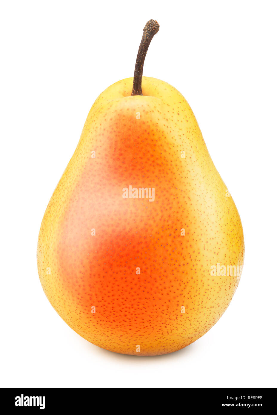 Fresh yellow red pear fruit isolated on the white background with ...