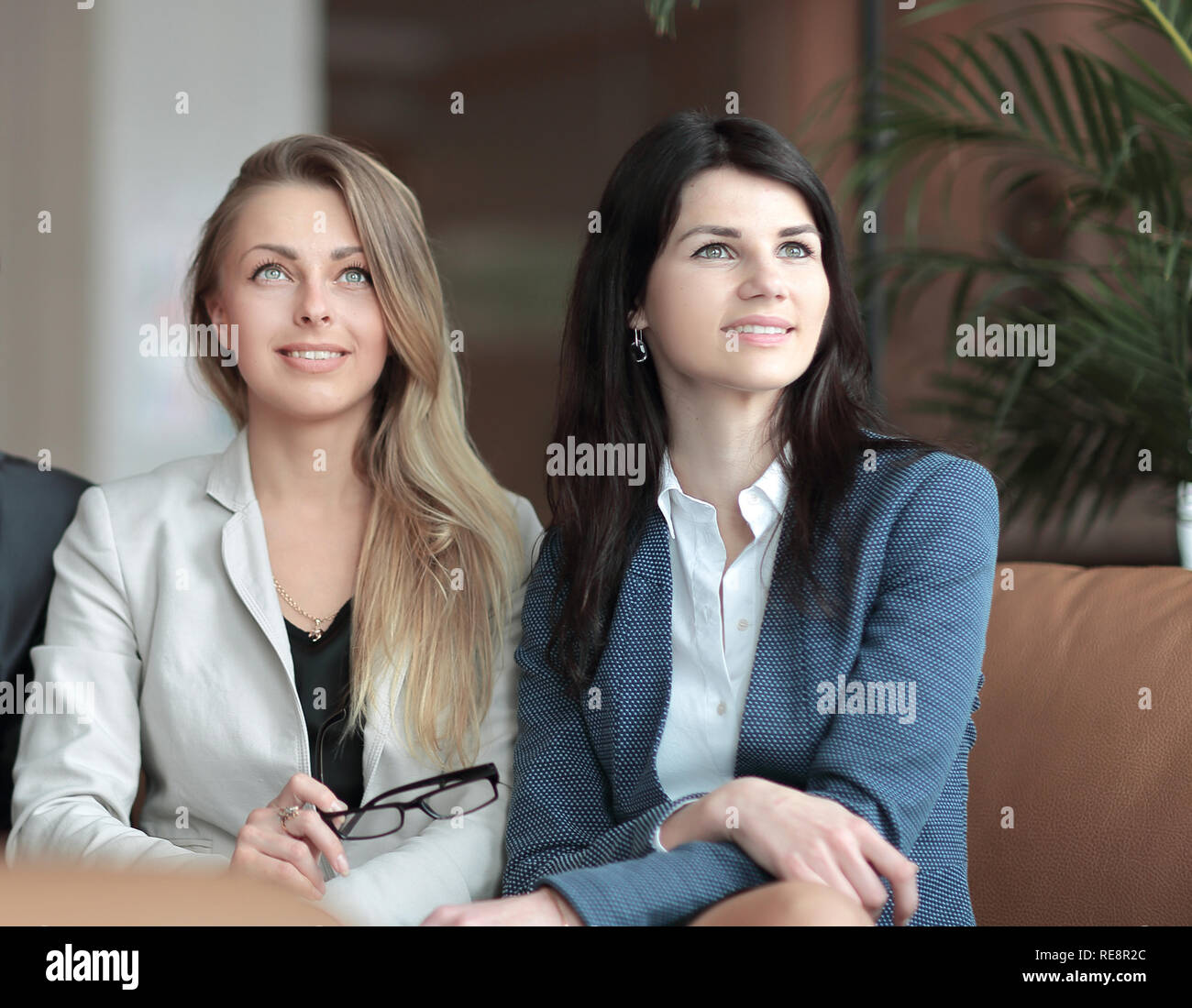 close up. members of successful business team on office background ...