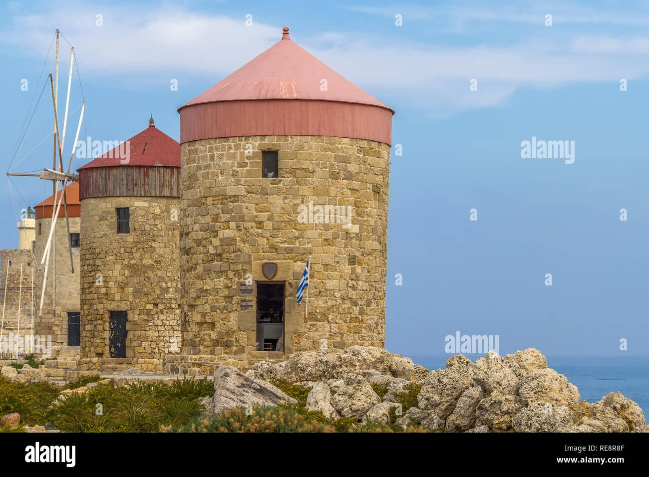 Windmills rhodes hi-res stock photography and images - Alamy