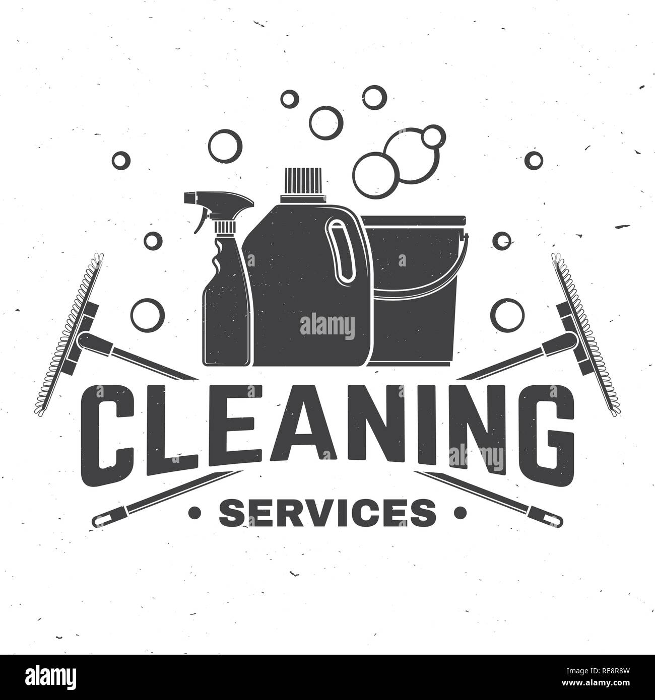 Cleaning company badge, emblem. Vector illustration. Concept for shirt ...