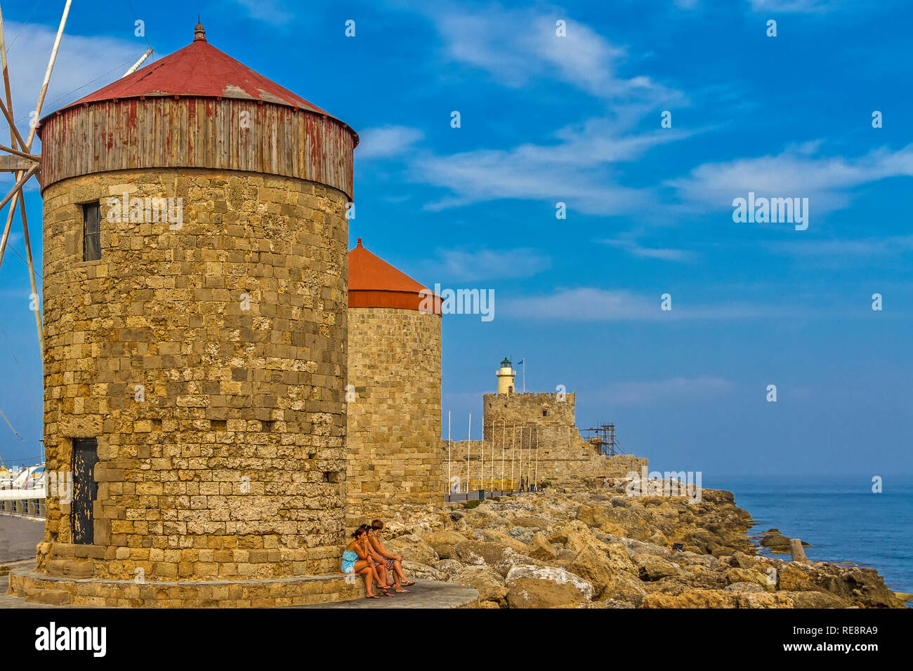 Windmills rhodes hi-res stock photography and images - Alamy