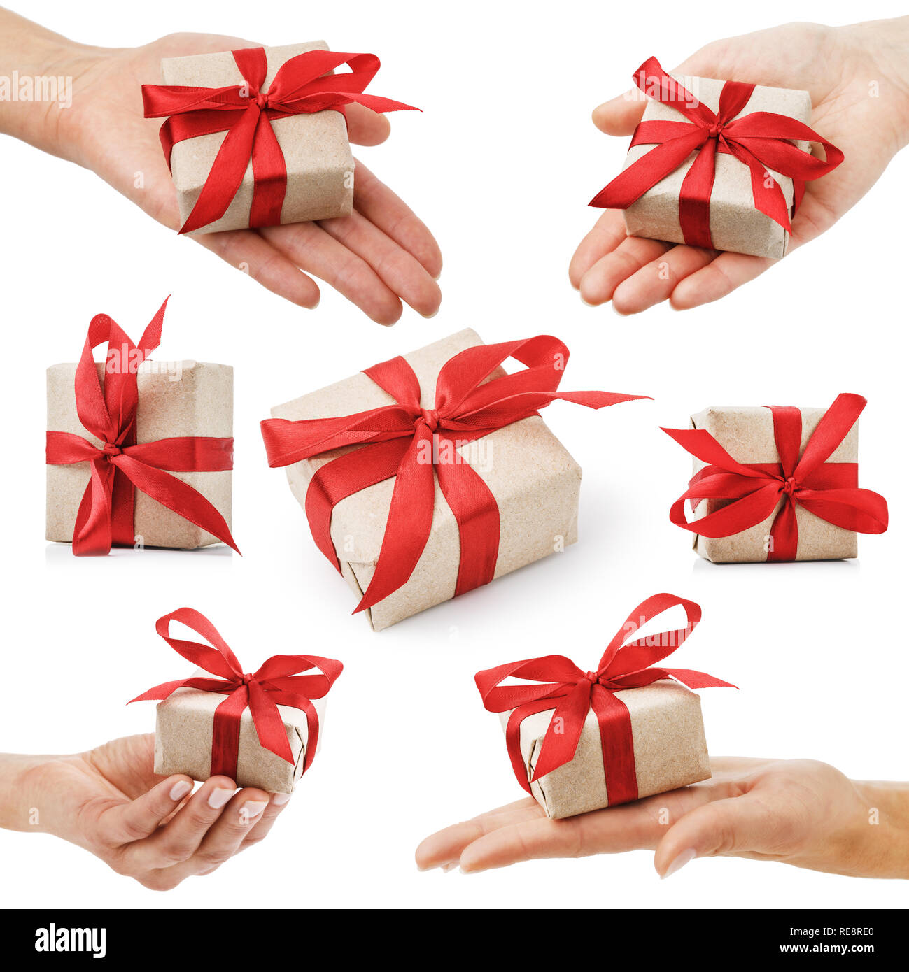 Set of various gift boxes isolated on white background Stock Photo - Alamy