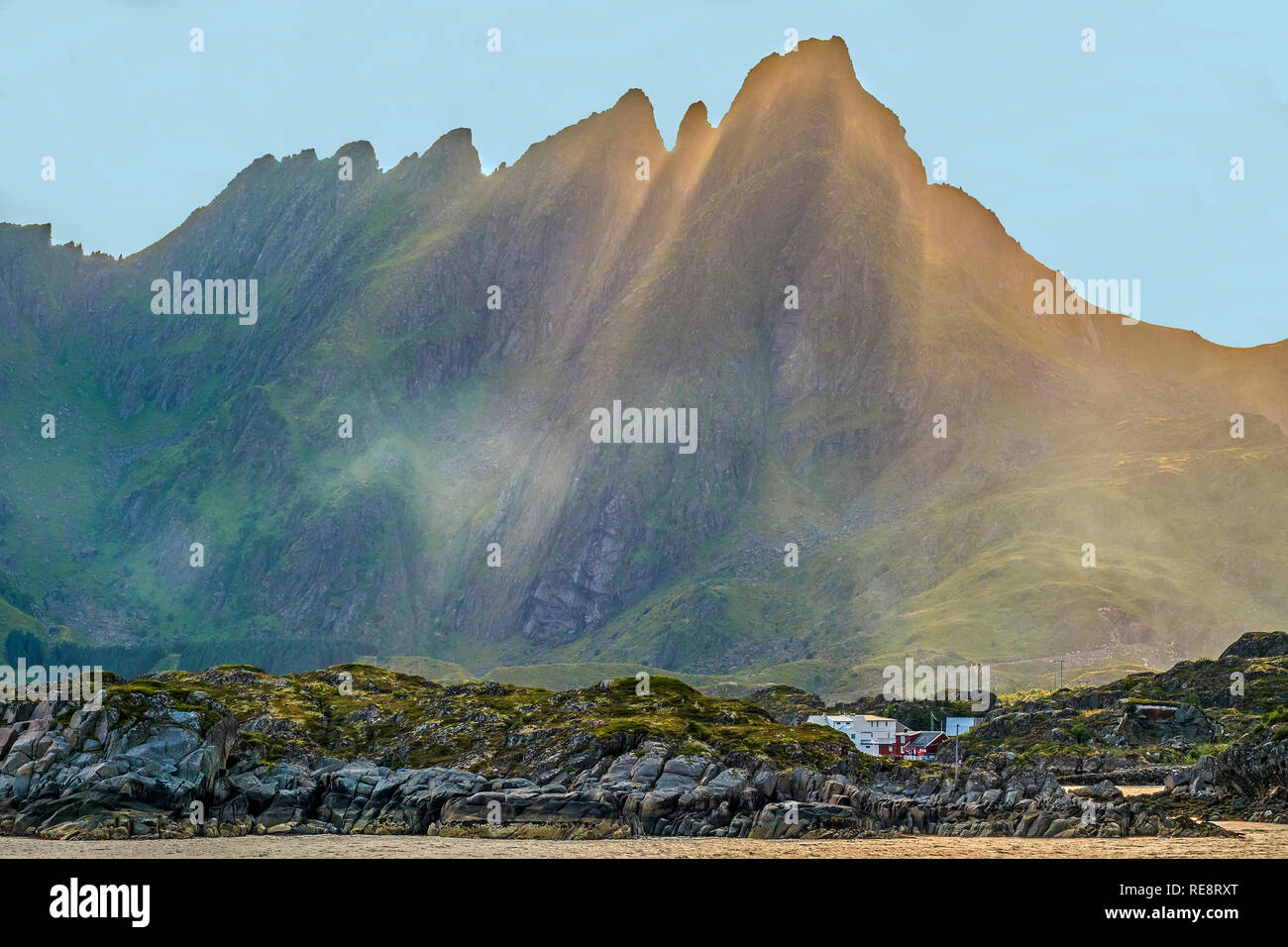 Mist Over The Mountains The Lofoten Islands, Norway Stock Photo - Alamy