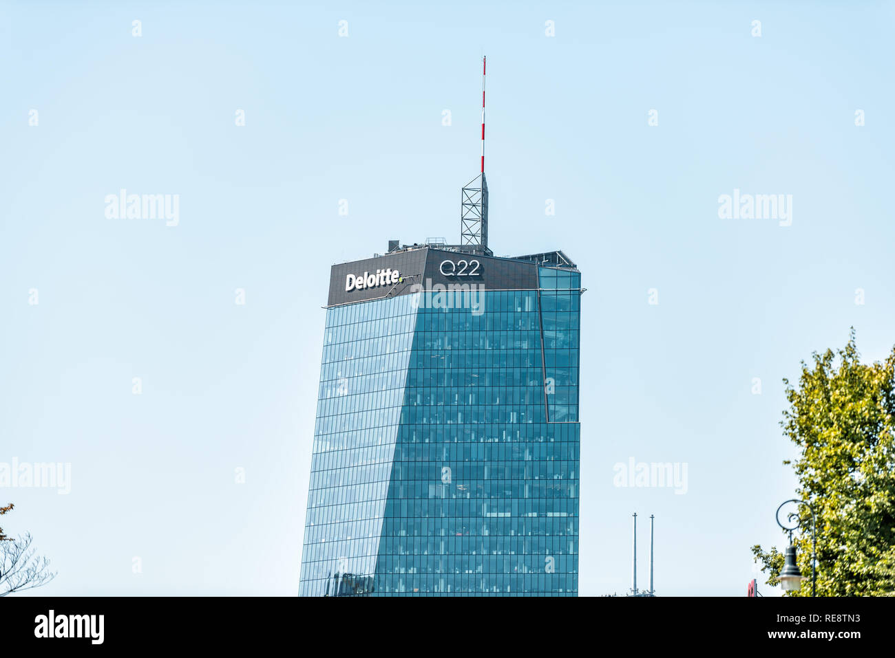 Warsaw, Poland - August 23, 2018: Downtown modern cityscape with ...