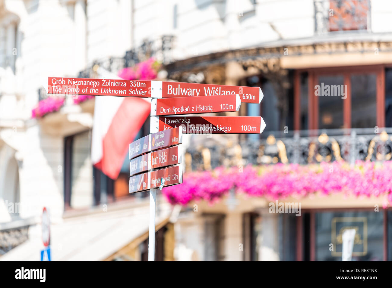 Warsaw, Poland Old town historic street buildings in city during sunny ...