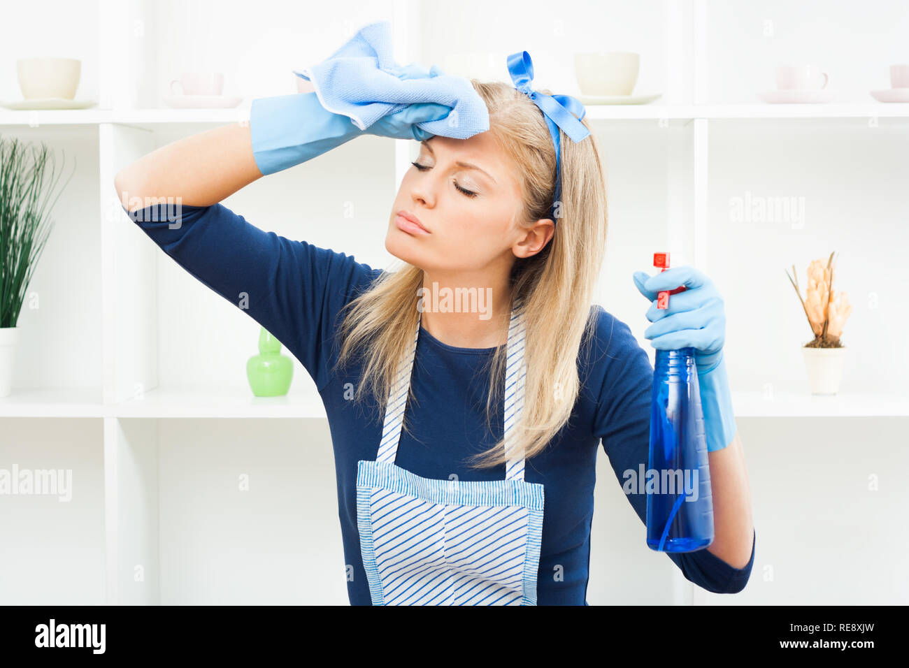 Woman home exhaustion chores hi-res stock photography and images - Alamy