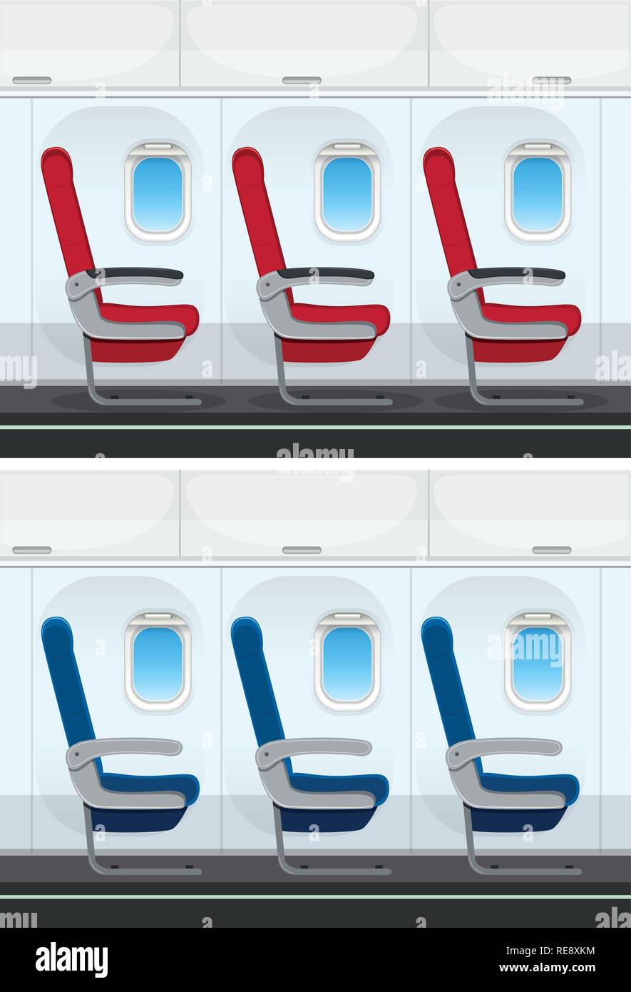 Set of airplane seat layout illustration Stock Vector Image & Art - Alamy