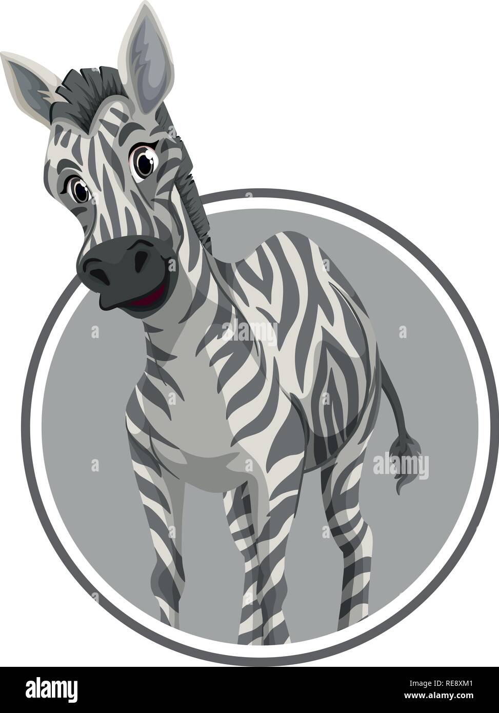 A zebra on sticker banner illustration Stock Vector Image & Art - Alamy