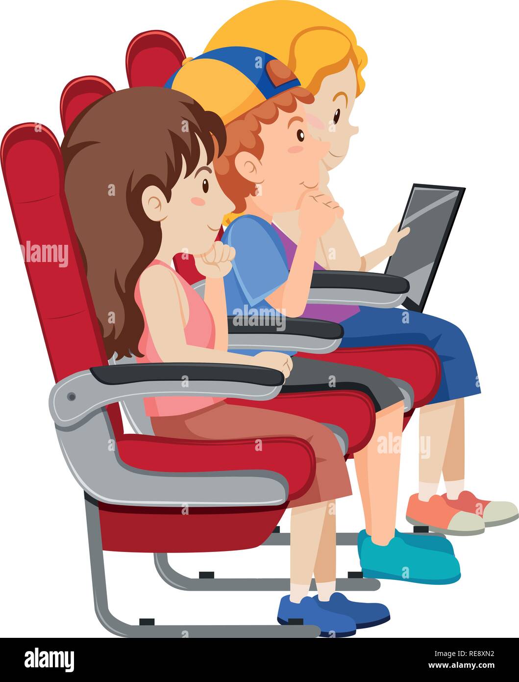 Passenger on airplane seat illustration Stock Vector Image & Art - Alamy