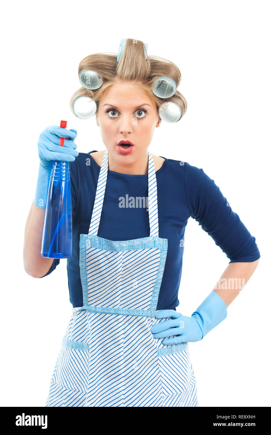 Woman obsessed cleaning hi-res stock photography and images - Alamy