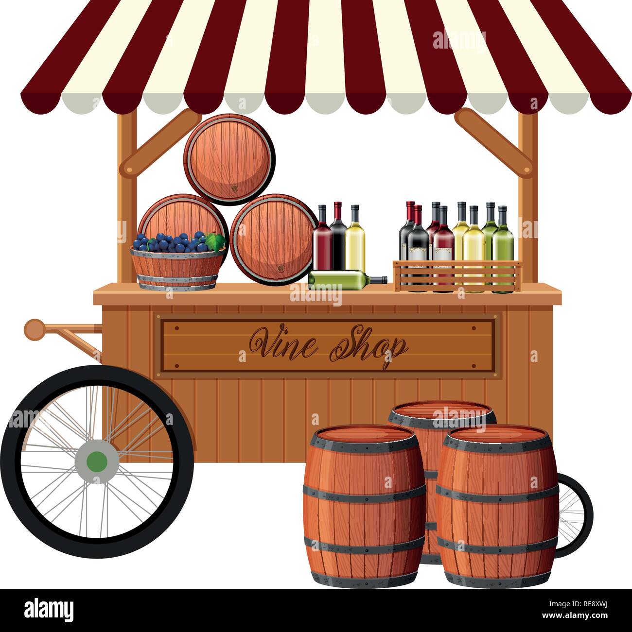 Wine shop on white background illustration Stock Vector Image & Art - Alamy
