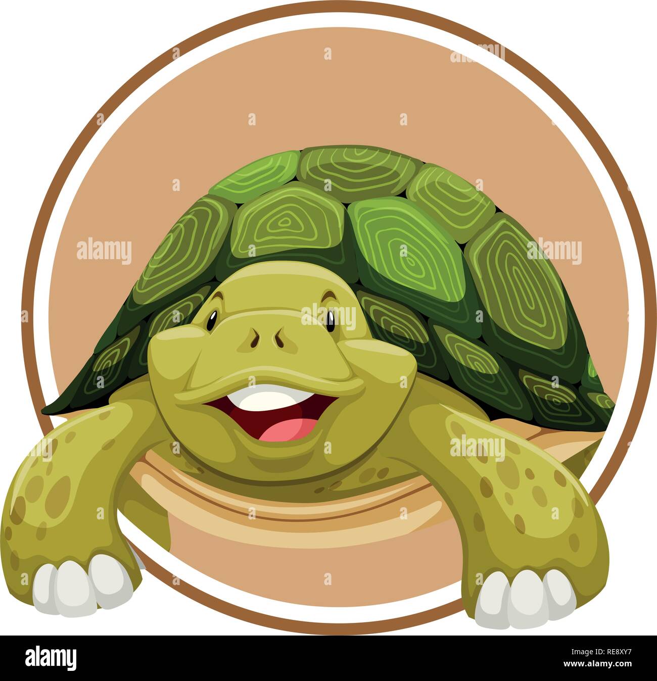 Turtle on circle template illustration Stock Vector Image & Art - Alamy